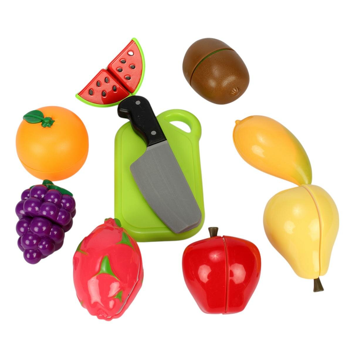 Набор игрушечных фруктов, 10 предметов, пластик, для игр в кухню