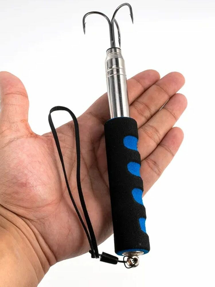 Багорик для рыбалки, багор рыболовный, телескопический, с тройником 60 см 70 см 80 см