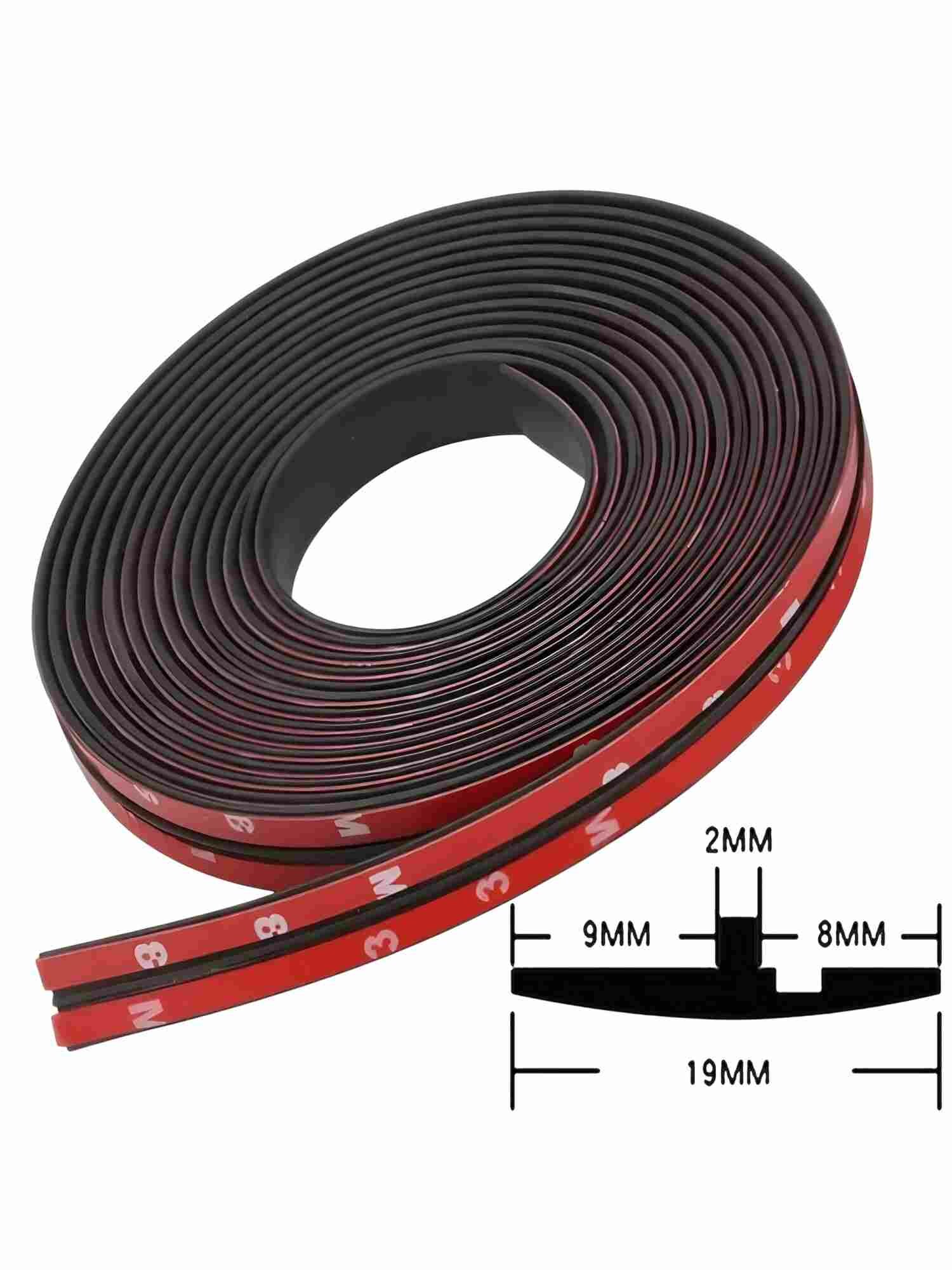 Уплотнитель Т-образный для лобового стекла универсальный «belais» 19 мм (4 метра, черный) belais #23595