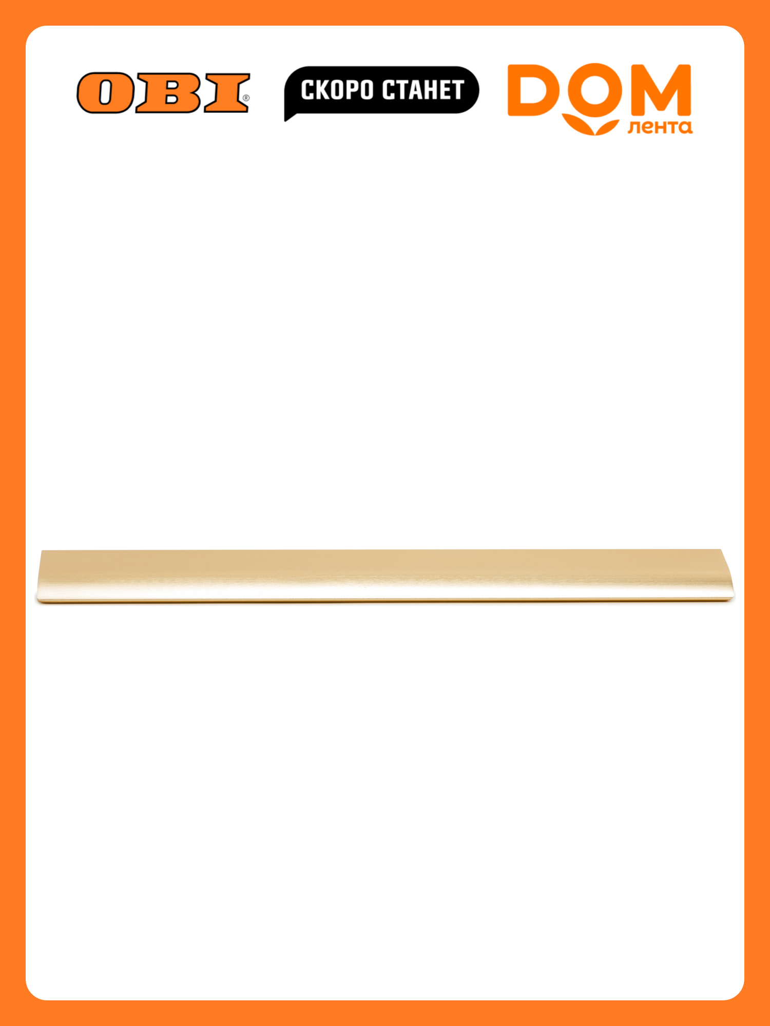 Ручка-профиль накладная JET 6603 L300мм, м. ц,224мм браш. золото