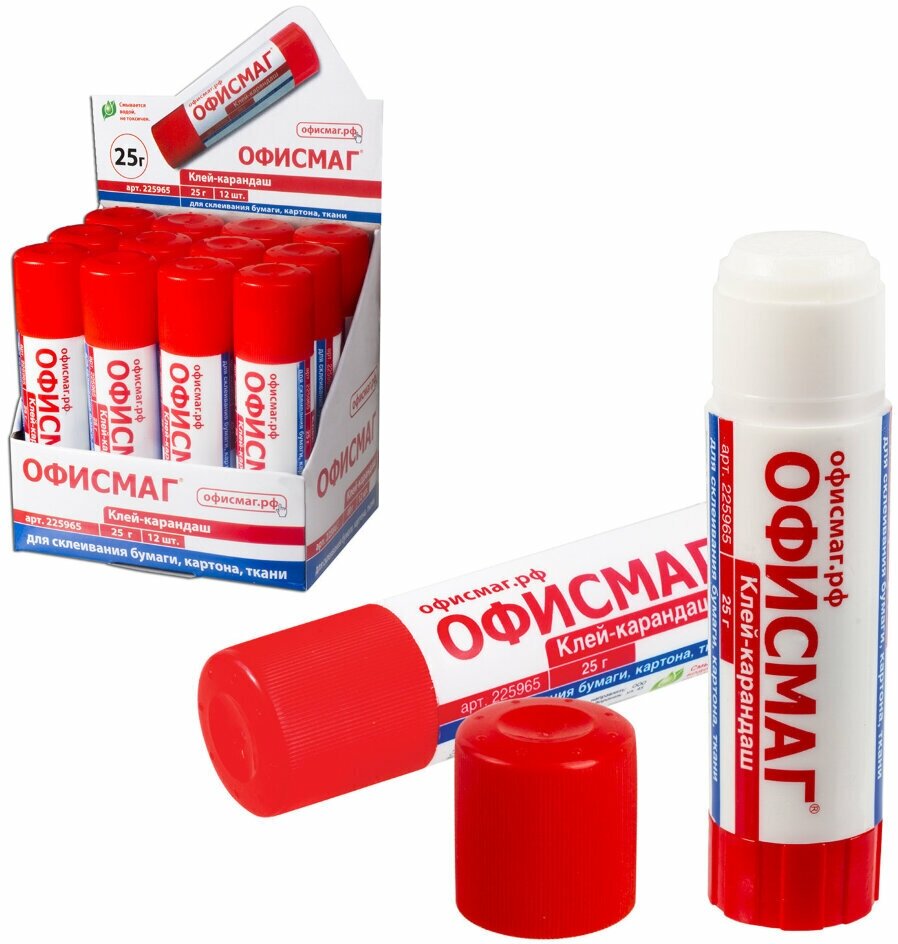 Клей-карандаш офисмаг, 25 г, 225965, 225965