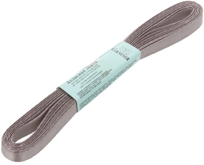 Лента атласная 6 мм 10 шт по 5.4 м "Gamma" AL-6P №018 т. серый