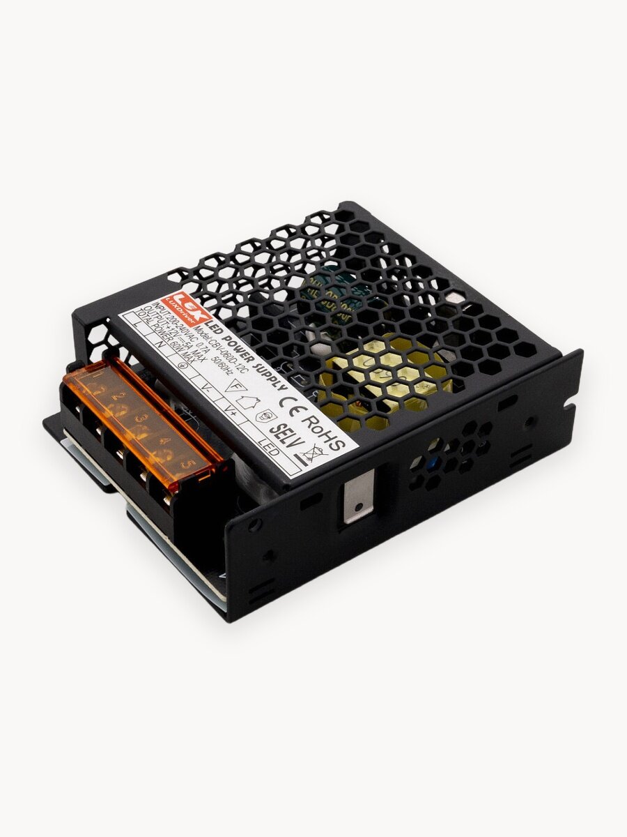 Блок питания для светодиодов LUXDriver 12 В 60 Вт, 5 А, для светодиодной ленты