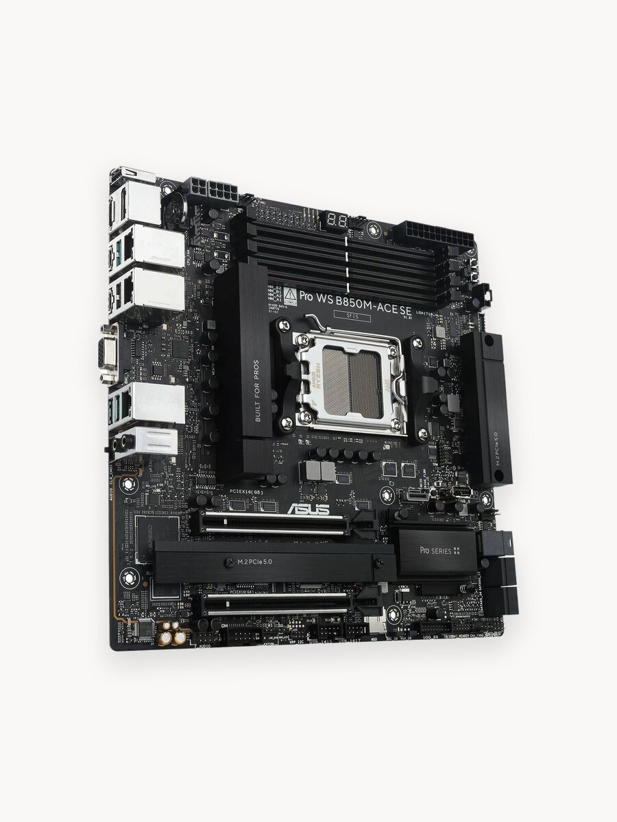 Материнская плата ASUS Pro WS B850M-ACE SE, AM5, AMD B850, RTL (90MB1MN0-M0EAY0)