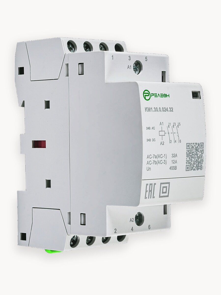 Модульный контактор 4НЗ контакта 32А; 24В AC/DC, релеон, KM1.04.0.024.32