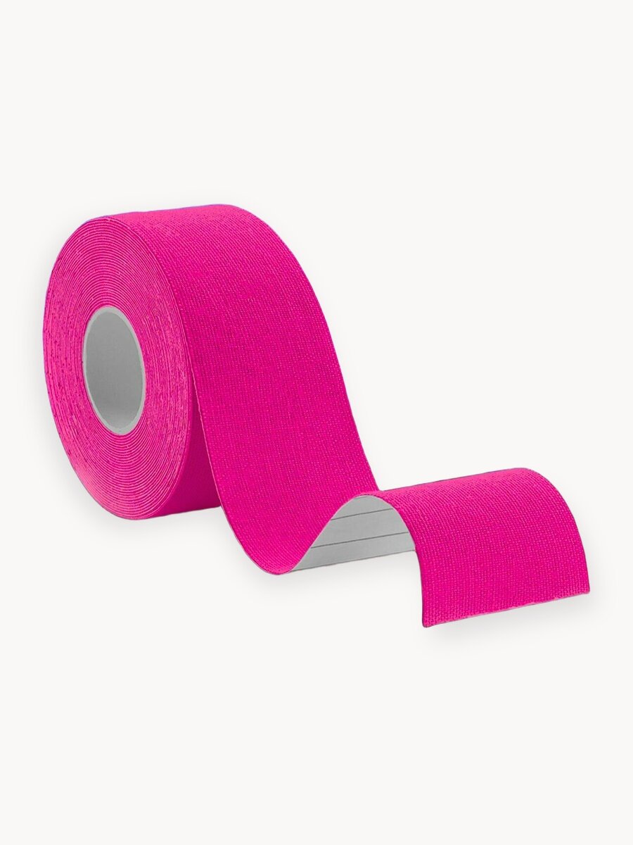 Тейпы для тела 5смх5м, Кинезио тейпы для лица от морщин и отеков, гипоаллергенный, розовый