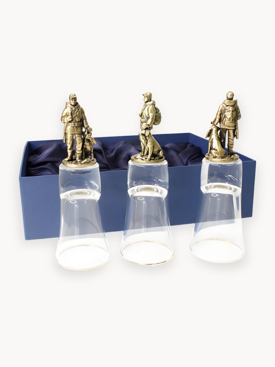 Штрафные стопки-перевертыш "Рыбак с рыбой" (3 рюмки по 50 мл)