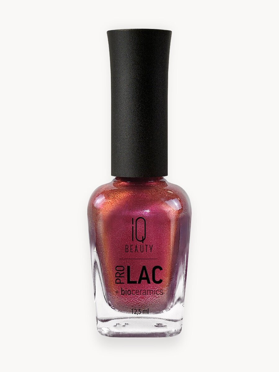 Лак для ногтей IQ Beauty PROLAC+bioceramics 096 Ruby Flare, перламутровый, 12.5 мл