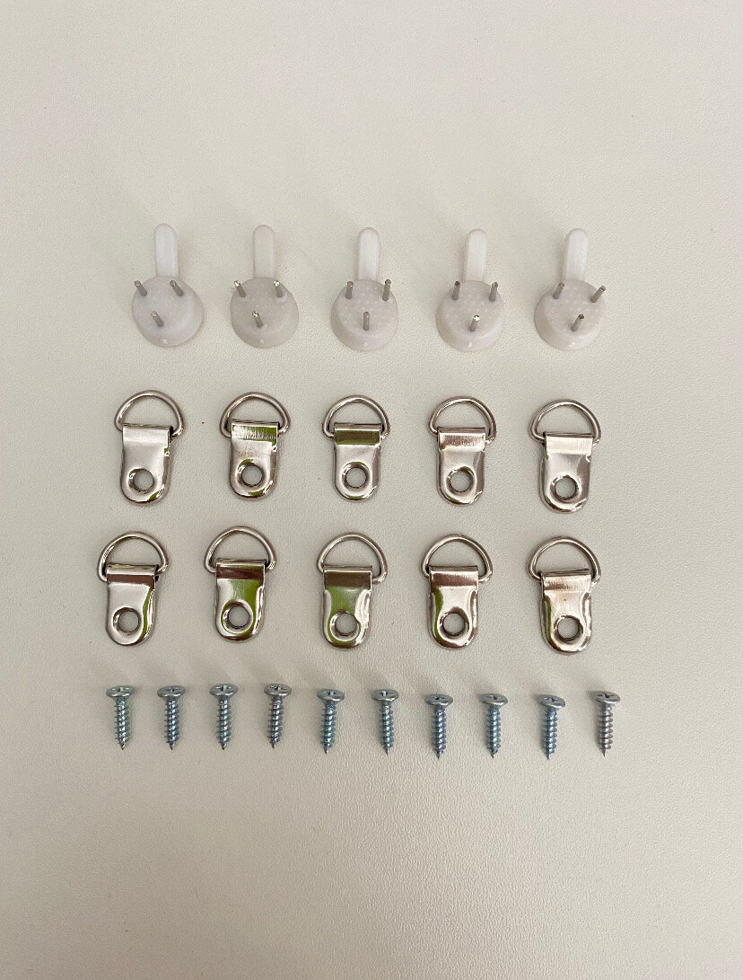 Набор для крепления картин и фоторамок "Подвесы", белый/серебристый, закаленная сталь