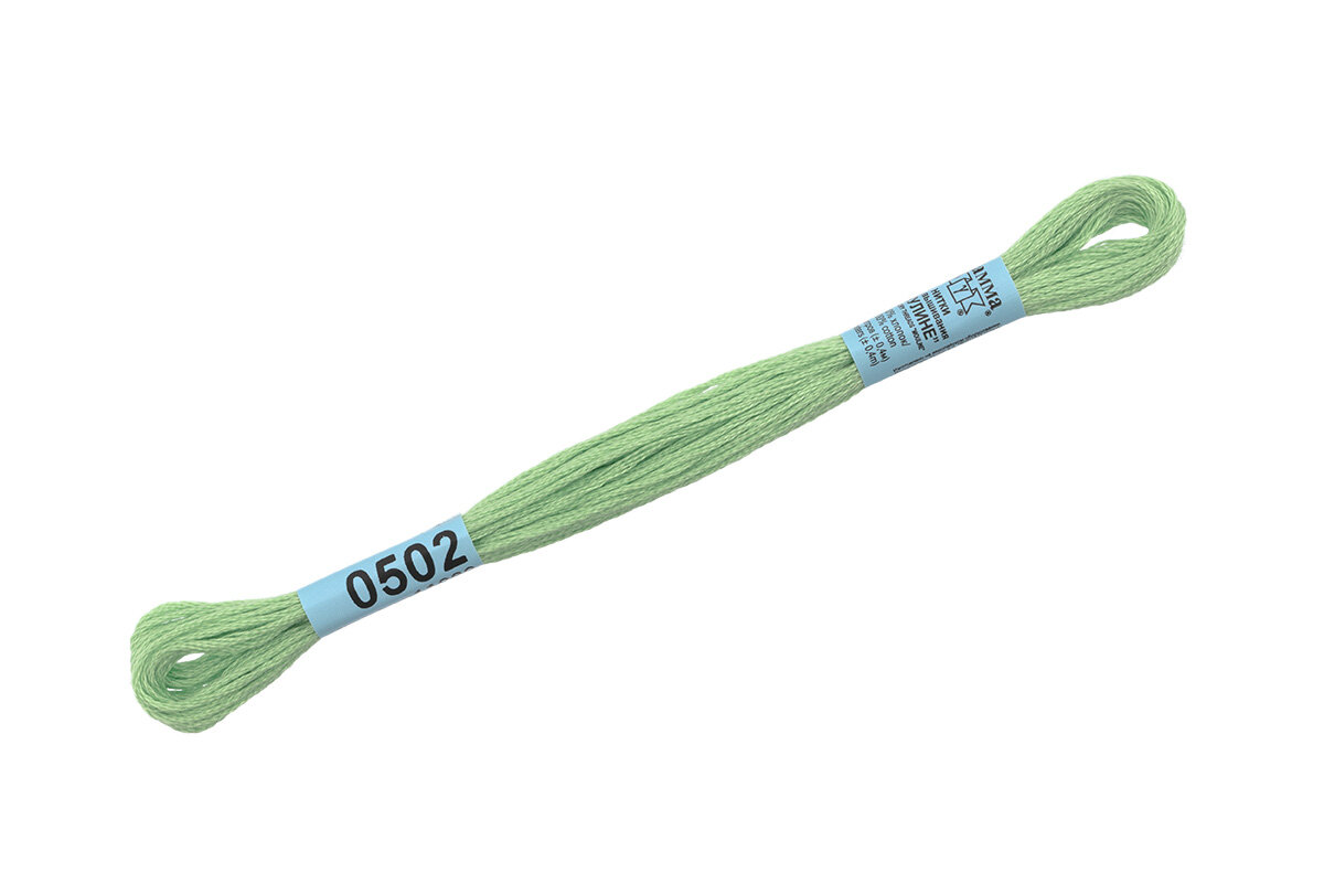 Мулине GAMMA нитки для вышивания 8м. 0502 салатовый, 1 штука.