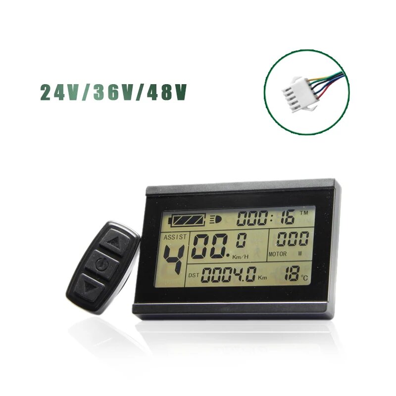 Дисплей для электровелосипеда KT LCD/LED 24V 36V 48V черный