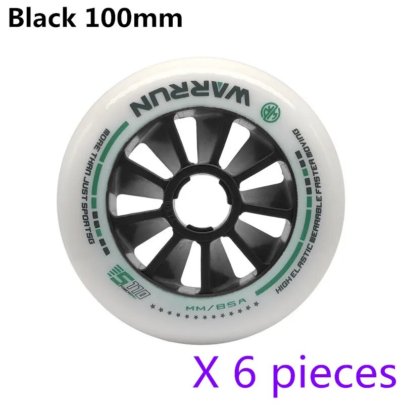 WARRUN колёса для роликовых коньков 85A чёрные/синие/красные Черный, 6 Black 100mm