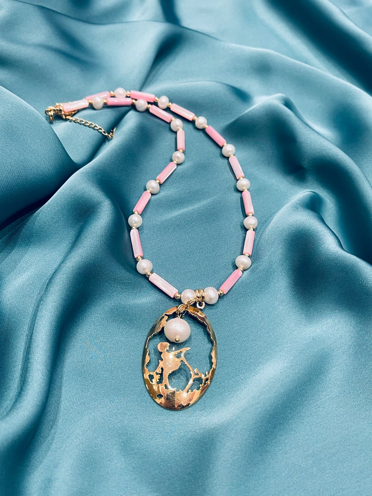 Колье, жемчуг пресноводный, перламутр