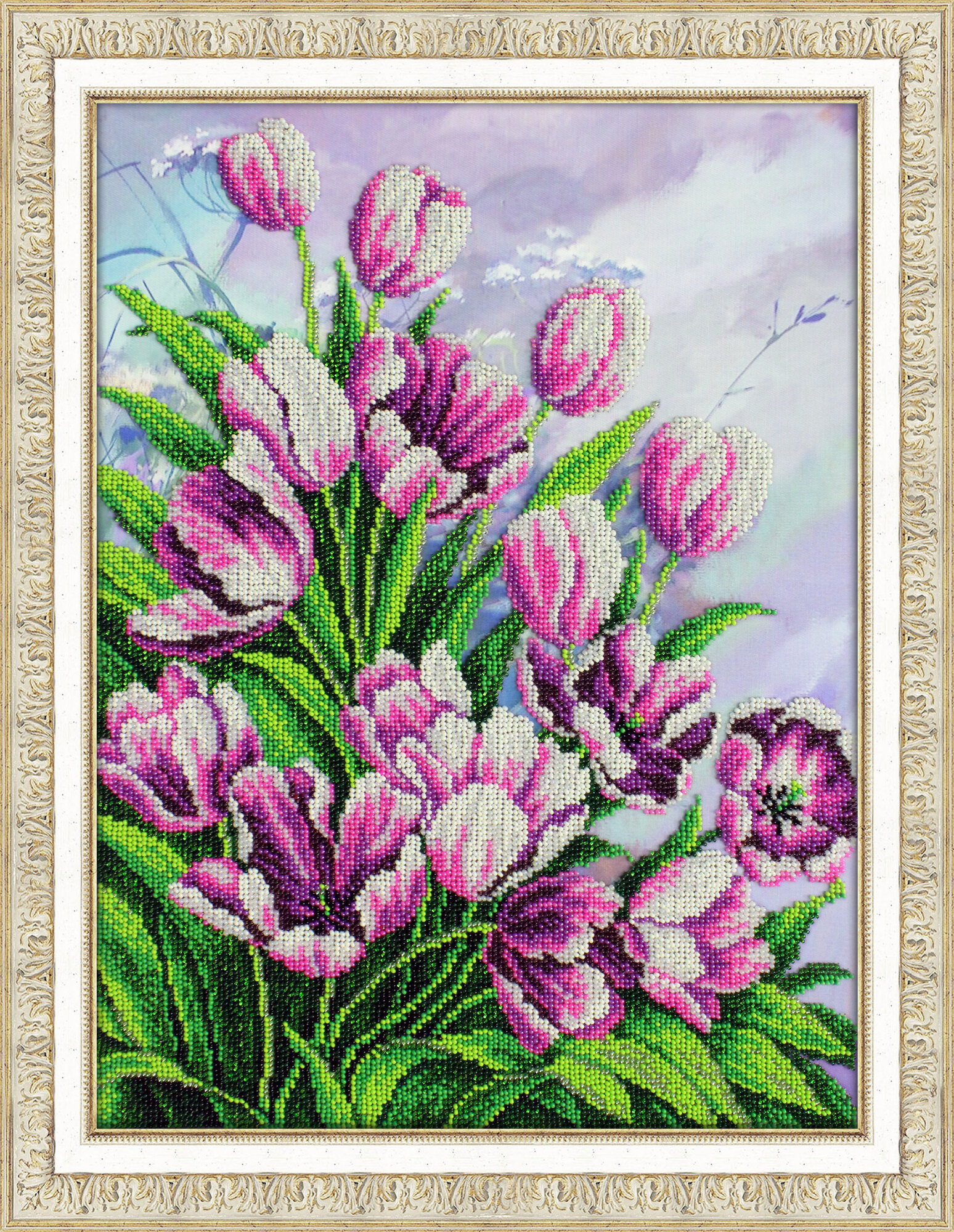 Набор для вышивания бисером "паутинка" Б-1314 Тюльпаны