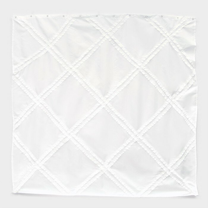 Штора для ванной «Ла Каса», с люверсами, 180×180 см, полиэстер, белая