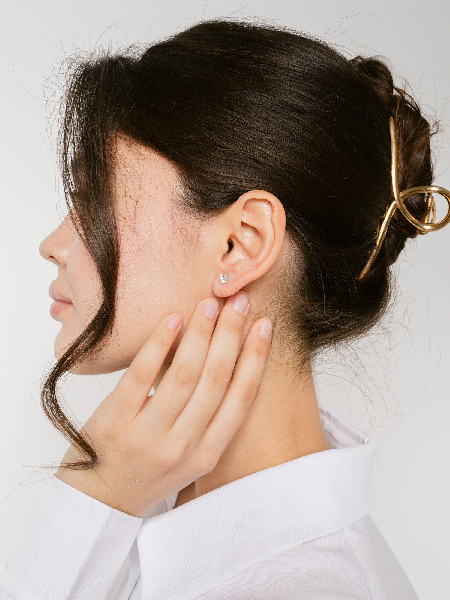 Серьги пусеты, кристалл, стекло