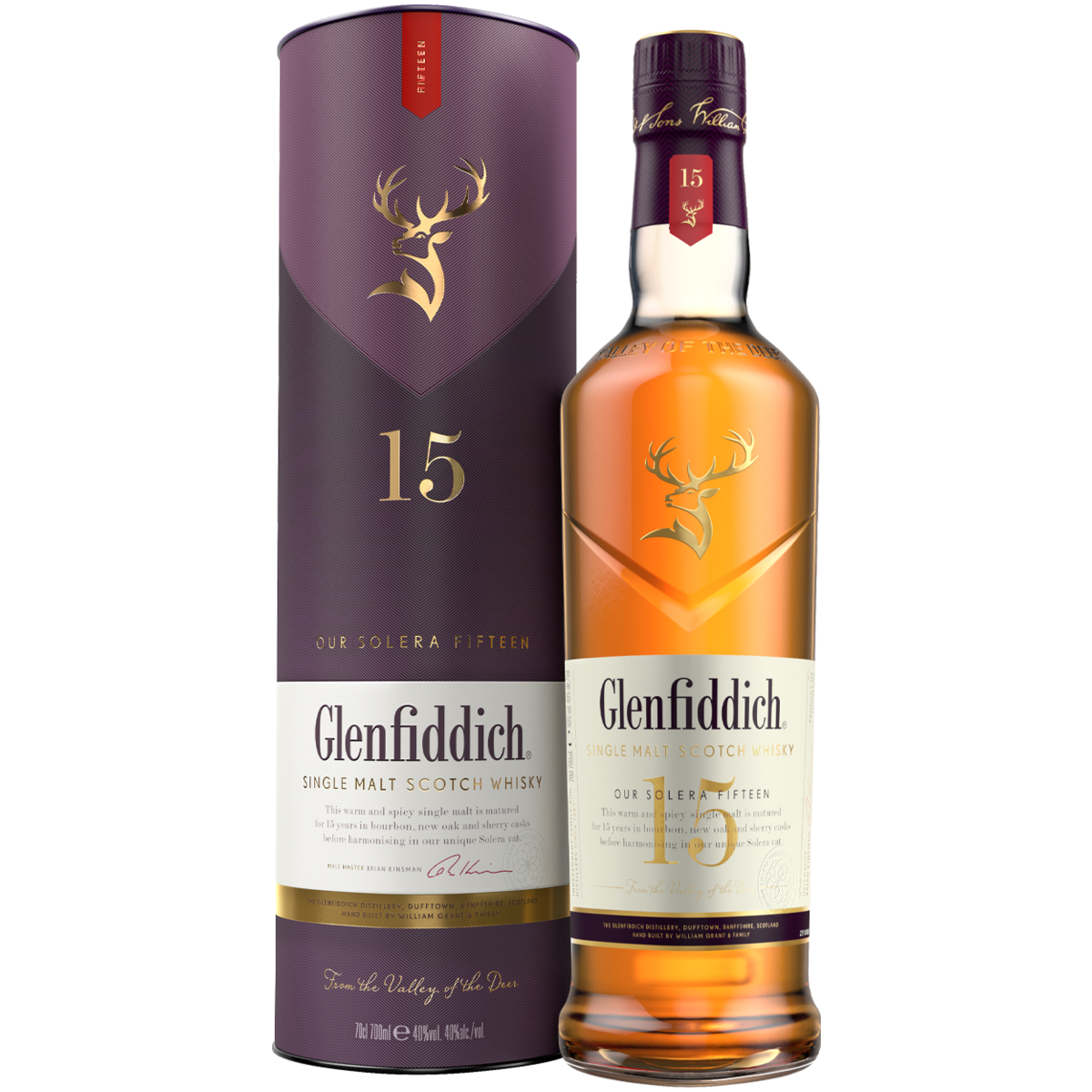 Виски "Glenfiddich", 15 лет, односолодовый, 0,7 л в подарочной упаковке