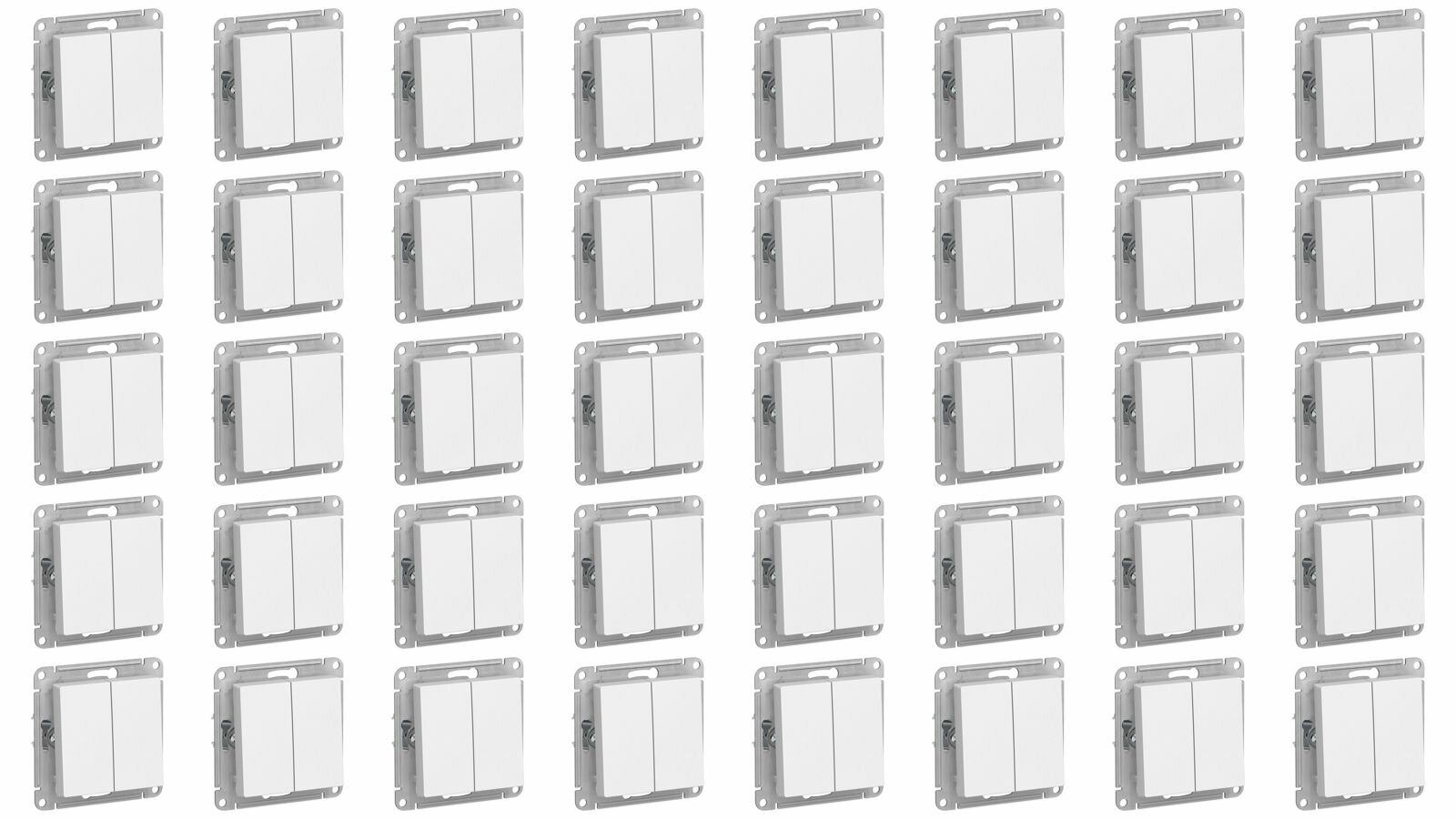 Выключатель 2-клавишный Schneider Electric ATLASDESIGN, скрытый монтаж, белый ATN000151 40 штук