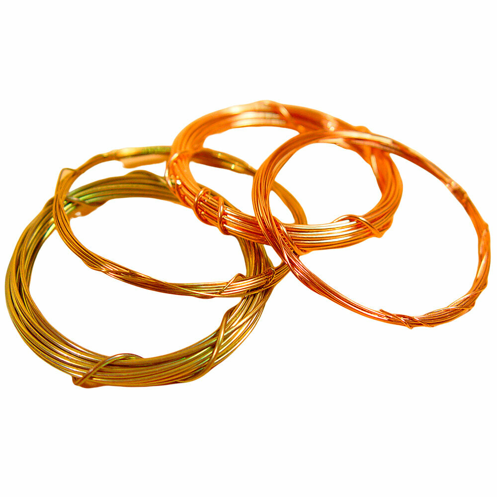 Медная и латунная проволоки толщиной 0.5 и 1 мм, длина 2 м, материал для моделирования, Россия