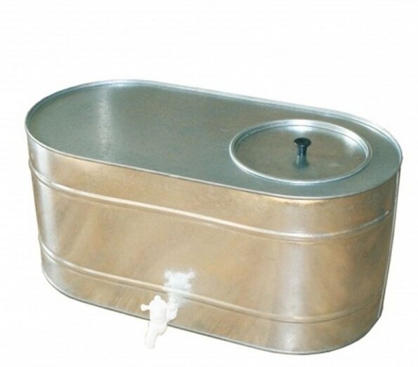 Бак 75 л, оцинкованная сталь, крышка, кран М