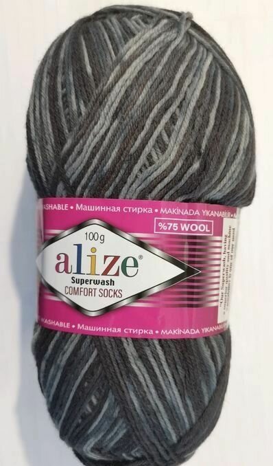 Пряжа Супервош Alize superwash Comfort Socks упаковка 5 мотков 100 г. 75% SW шерсть, 25% полиамид цвет 7676