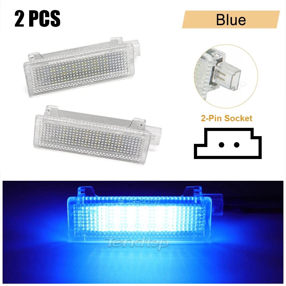 2 шт, лампы для подсветки салона автомобиля BMW E90 E91 E92 E60 E65 F10 F20 E87 X5 E70 X3 2pcs Blue