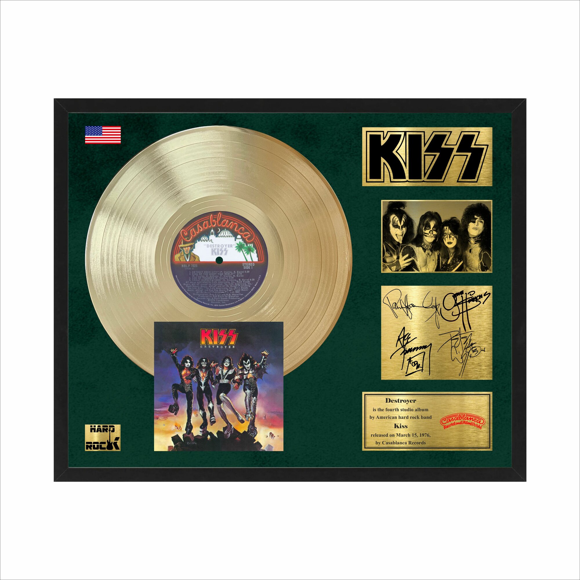 Картина с золотым диском Kiss