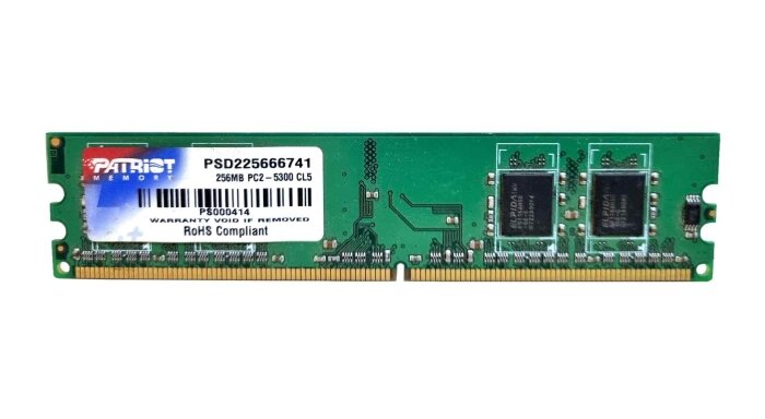 Оперативная память DDR2 256Mb PC25300 Patriot PSD225666741