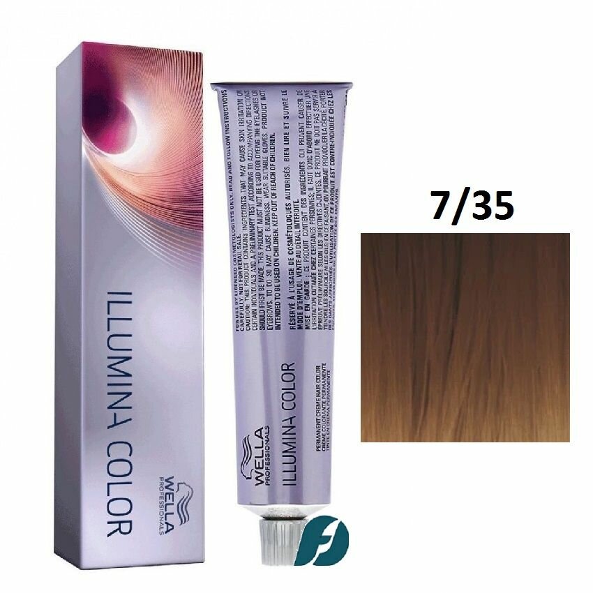 Wella Professionals Illumina Color 7/35 Крем-краска для волос - Темный блонд золотисто-махагоновый, 60мл