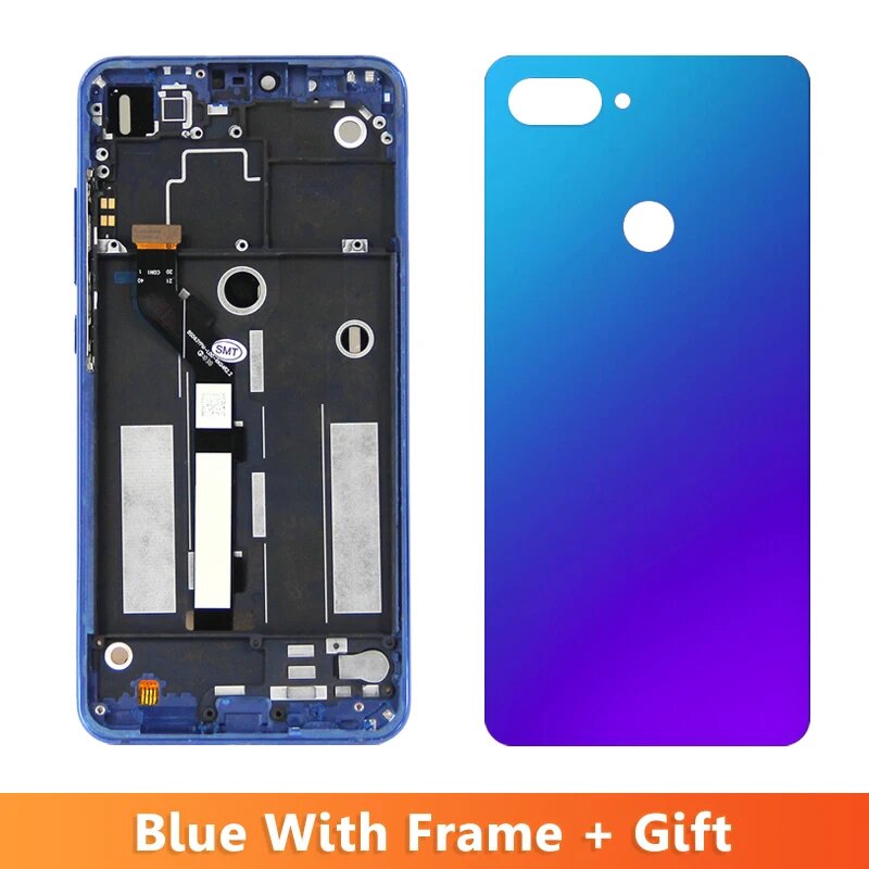 AMOELD для Xiaomi Mi 8 Lite M1808D2TG ЖК-дисплей с цифровым преобразователем сенсорного экрана в сборе для Xiaomi Mi 8 Lite Замена экрана blue Frame Cover