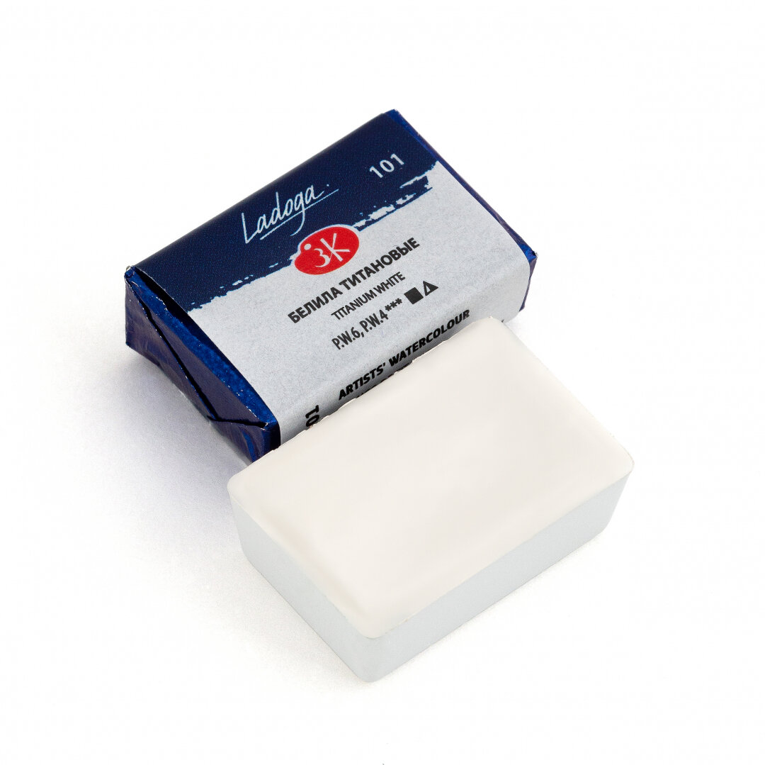 Невская Палитра Ладога акварель кювета 2,5 мл Белила титановые