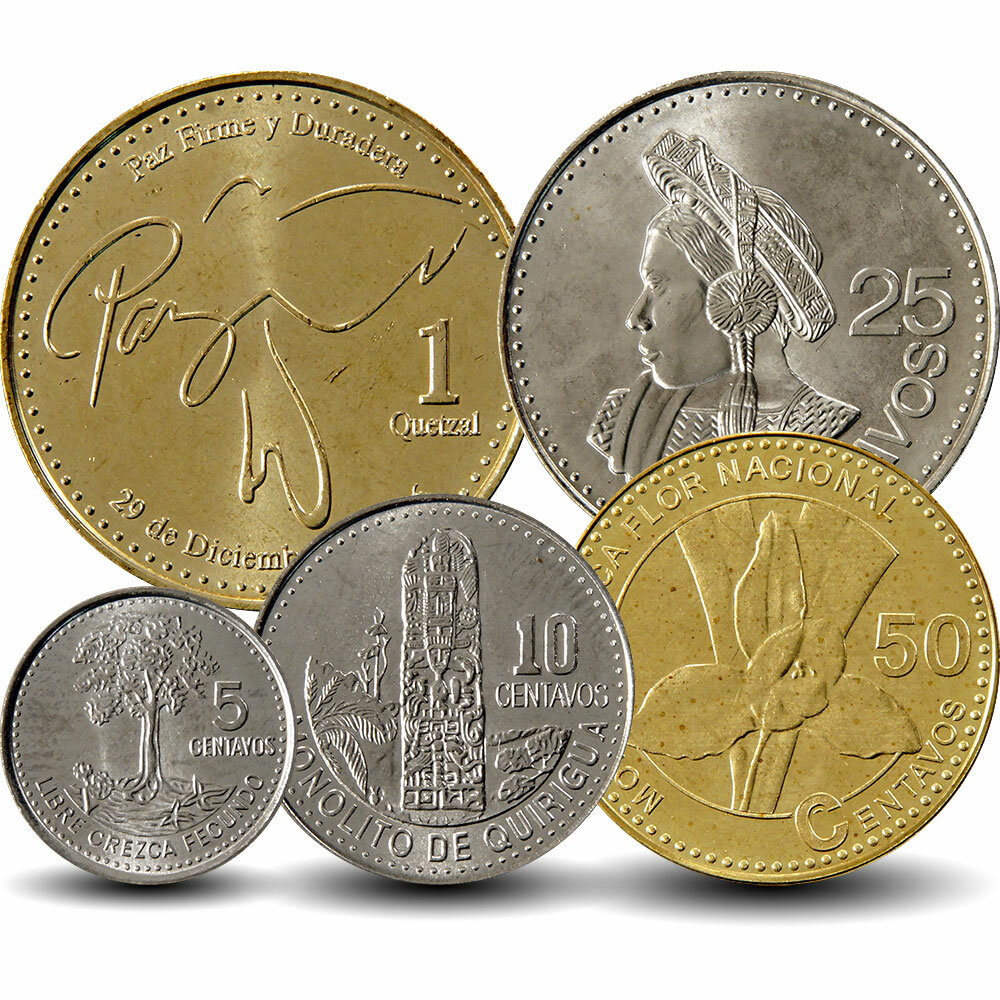 Набор 5 монет Гватемала 2012-2016г