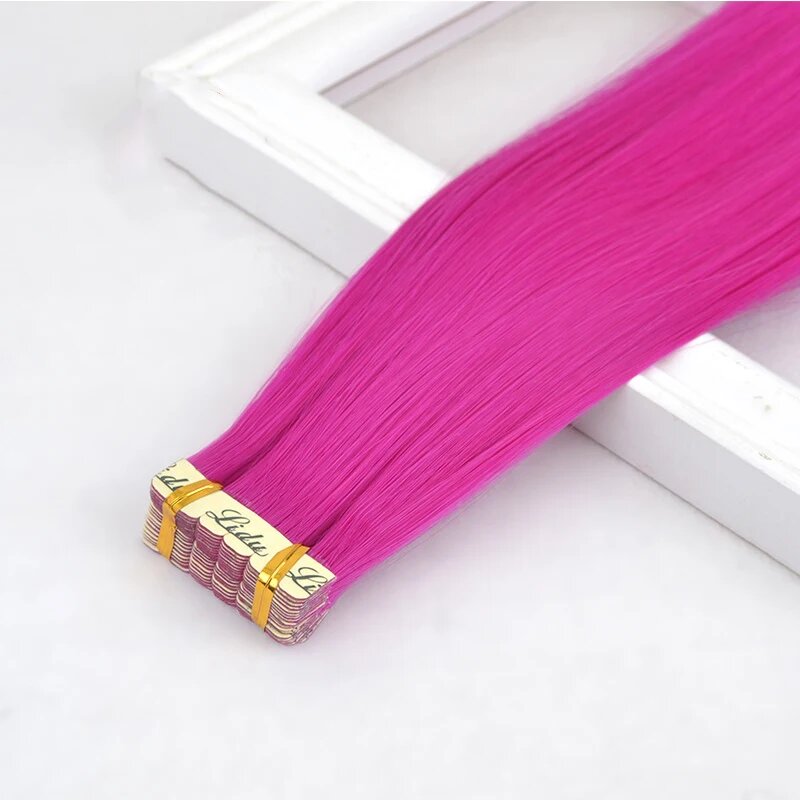 Синтетическая лента для наращивания волос, мини-лента для прямых волос, невидимая клейкая цветная лента для наращивания волос, 10 шт./упак.