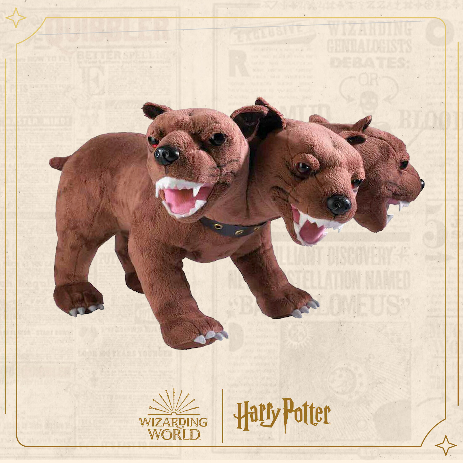 Мягкая игрушка The Noble Collection Гарри Поттер Трёхголовый пёс Пушок (большой), 20 см.