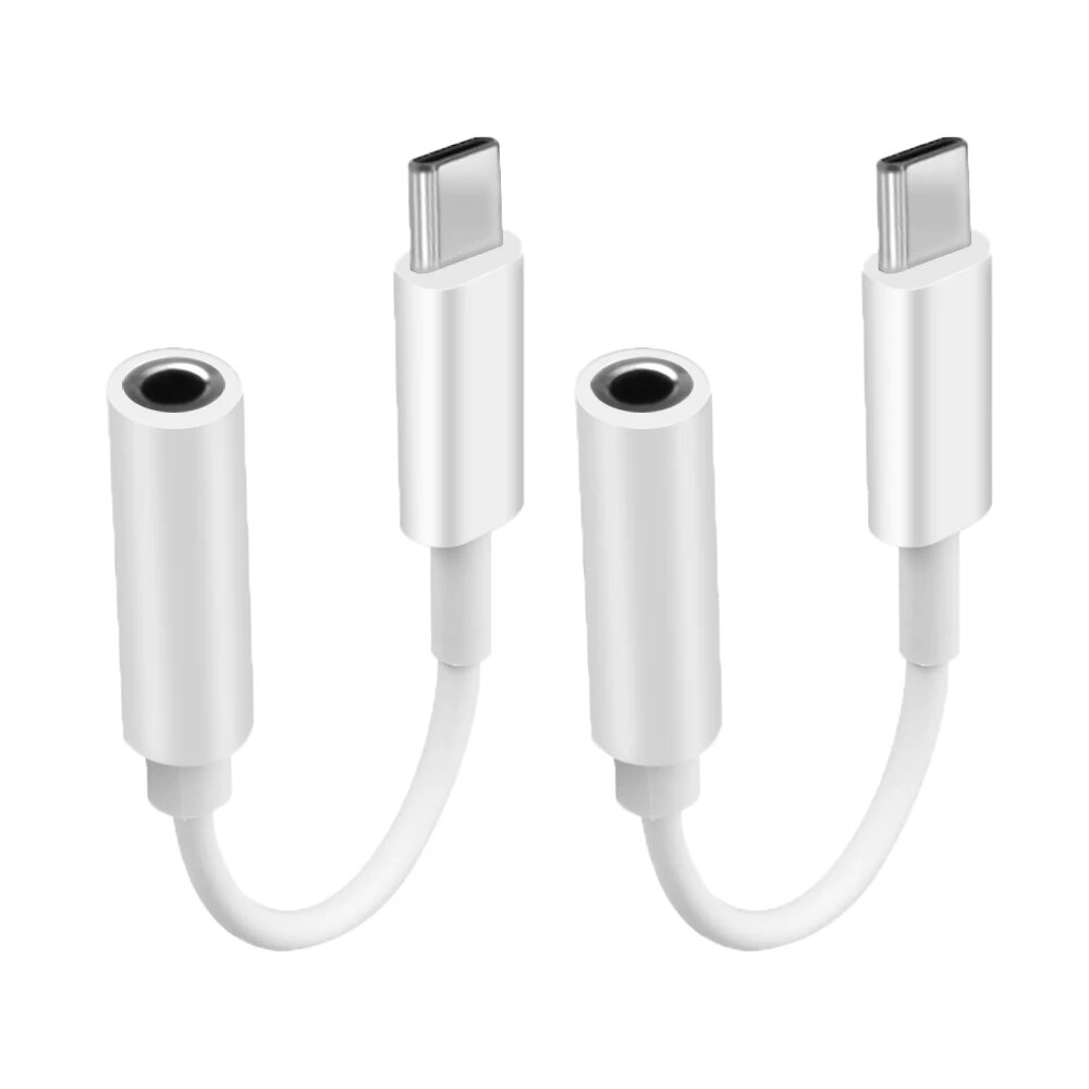 Адаптер для наушников Huawei Nova 12, 11, 10, 9, 8, 7 Pro, Se, переходник с Type C на 3,5 мм, аудиокабель, конвертер для P40, P50, P60, Mate X, 60, 40, 50 Pro 2Pcs