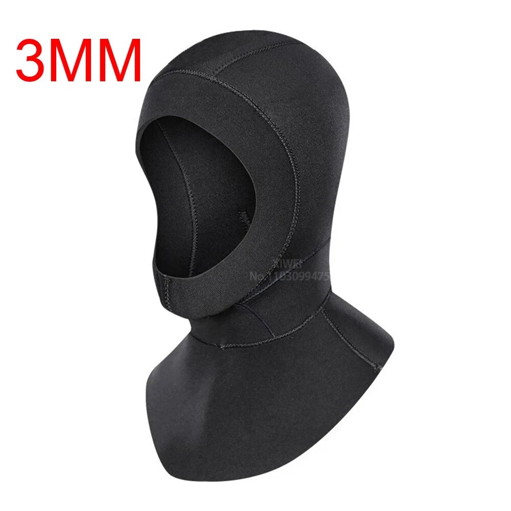 Неопреновая шапочка для плавания 3mm, черная, S