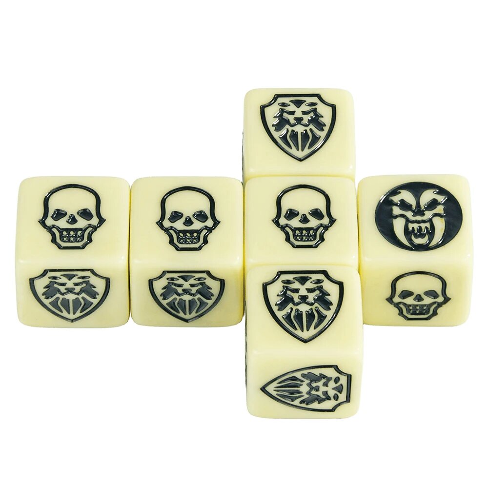 Кубики D6 16мм, 6шт, Ivory