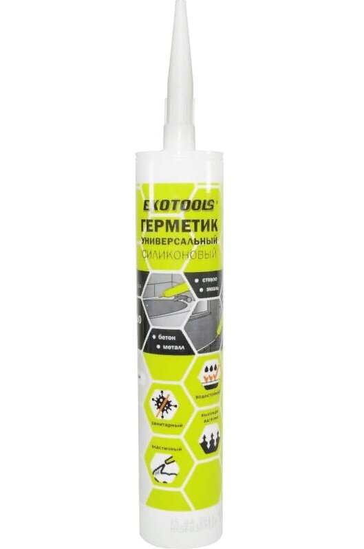 Герметик силиконовый Ekotools универсальный - санитарный белый 260 мл 6507804 ЛОТ 2 шт
