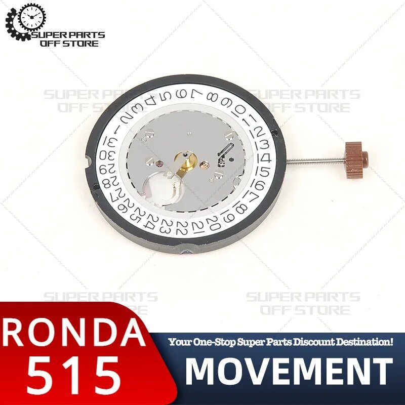 Оригинальные швейцарские часы Ronda 515 Date At 3