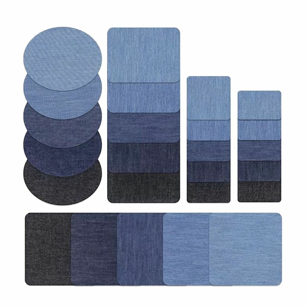 Самоклеящиеся джинсовые заплатки 5/25 шт, прямоугольные заплатки для ремонта джинсов внутри и снаружи, клейкие заплатки для одежды, дырки на коленях и локтях, термозаплатки для джинсовки и брюк