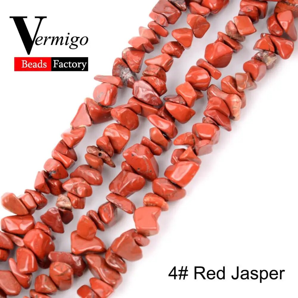 Бусины Vermigo из аметистов и тигрового глаза 3-5-8-12 мм Красный, 5-8mm 16inches, Red Jasper