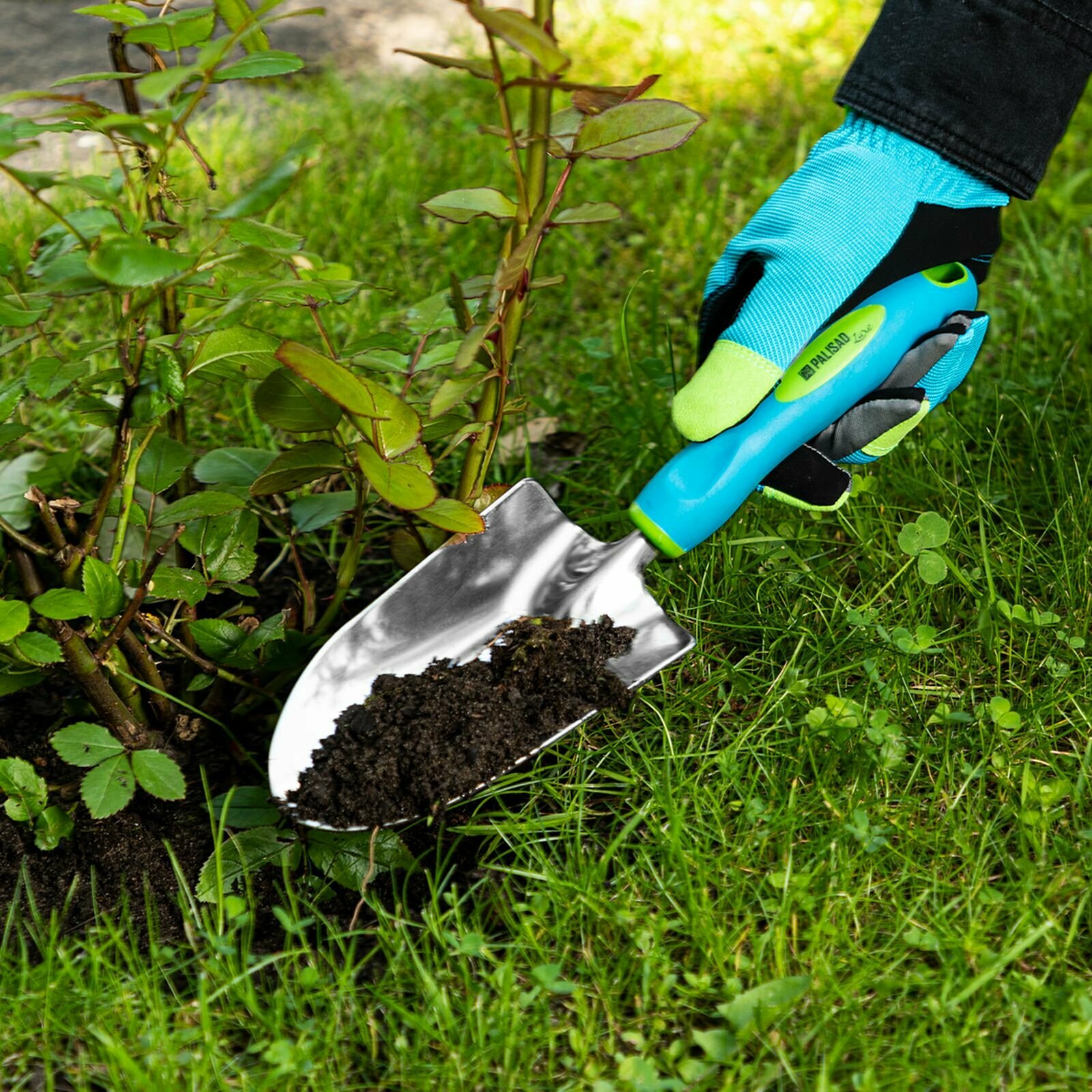 Совок посадочный широкий, 90 х 320 мм, нержавеющая сталь, двухкомпонентная рукоятка, Premium Plus, Palisad, 62051