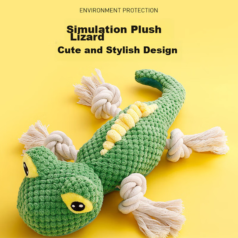 HOUYA Dog Squeaky Toy, Lizard-Shaped, Durable Chew Toy, Teething, Boredom Relief, Pet Supplies for Small And Large Dogs, Teddy