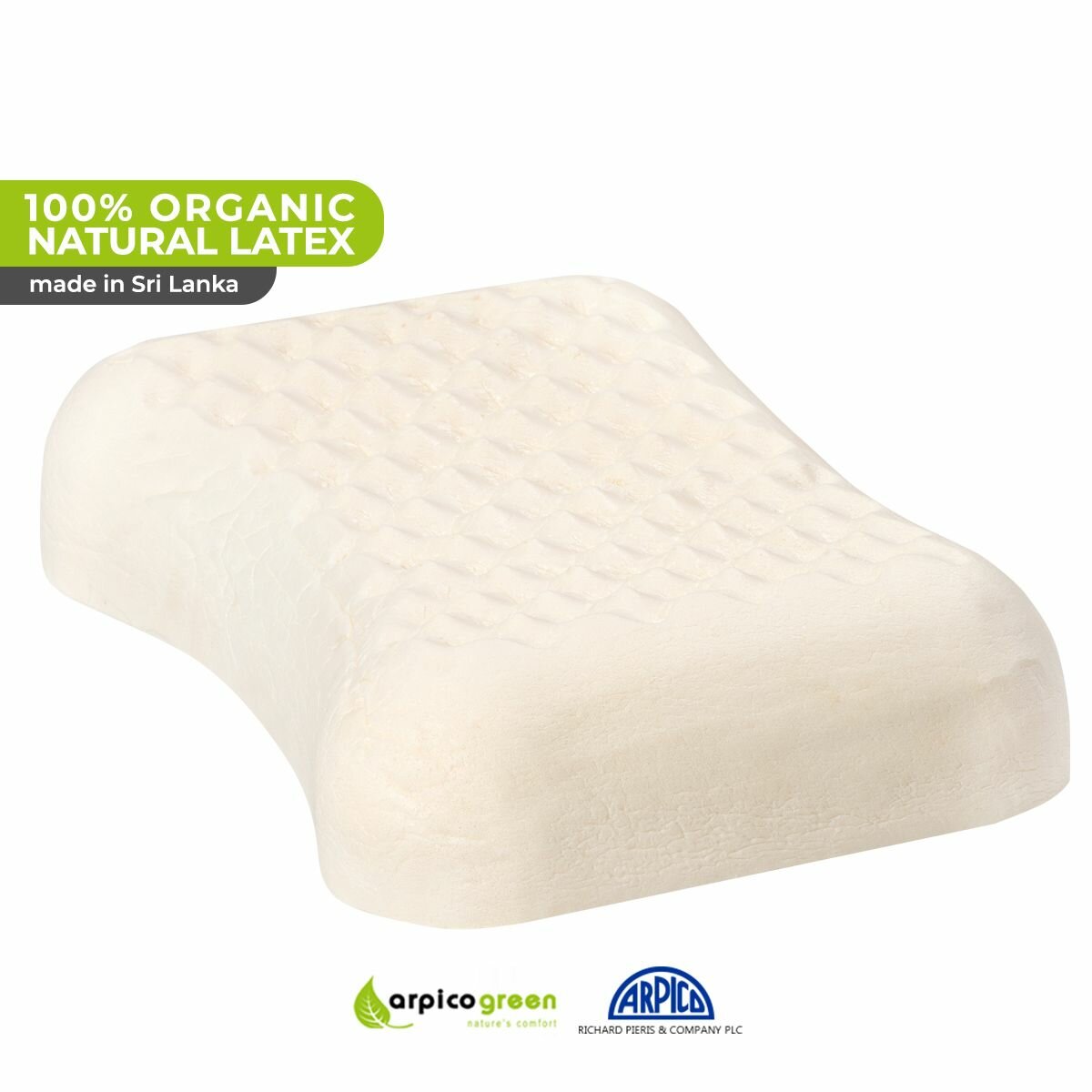 Подушка ортопедическая из латекса с выемкой под плечо Arpico Versa Massage Organic Natural Latex