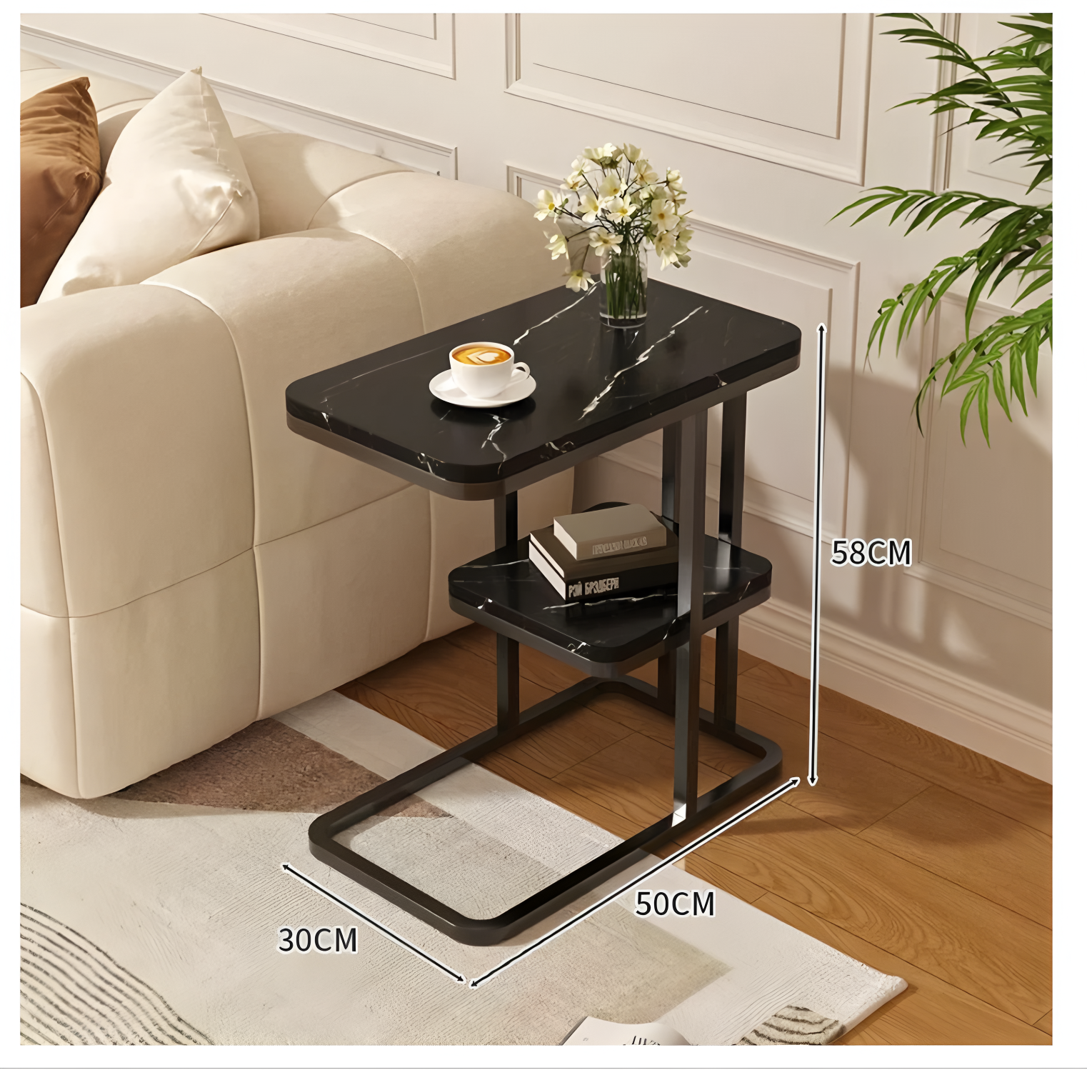 Столик кофейный офисный, ламинированная столешница, металлический каркас