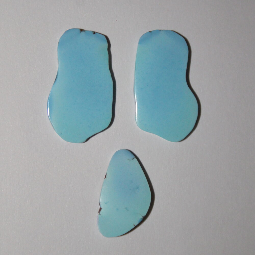 Тройка кабошонов Бирюзы, сет кабошонов Бирюзы, Казахстан, "True Stones"