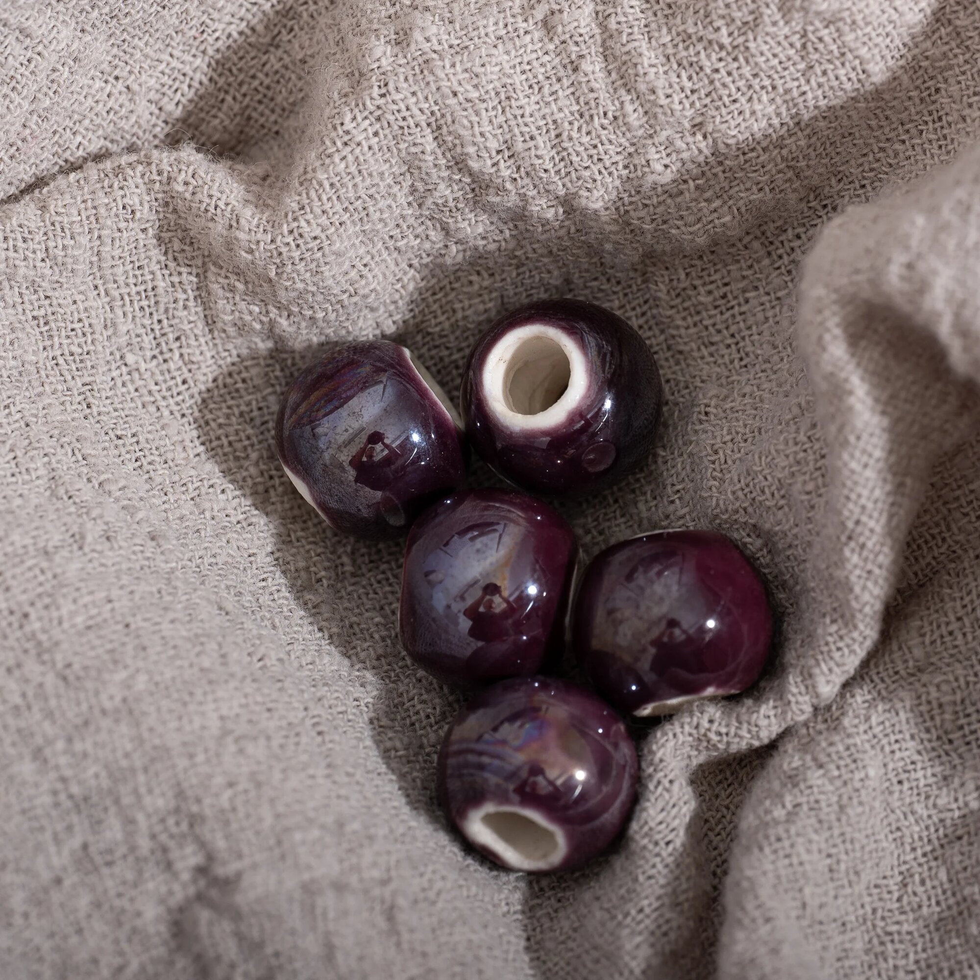 Виноградно-фиолетовые керамические круглые бусины ручной работы фарфоровые бусины с большими отверстиями для изготовления ювелирных изделий DIY ожерелье браслет серьги ремесло