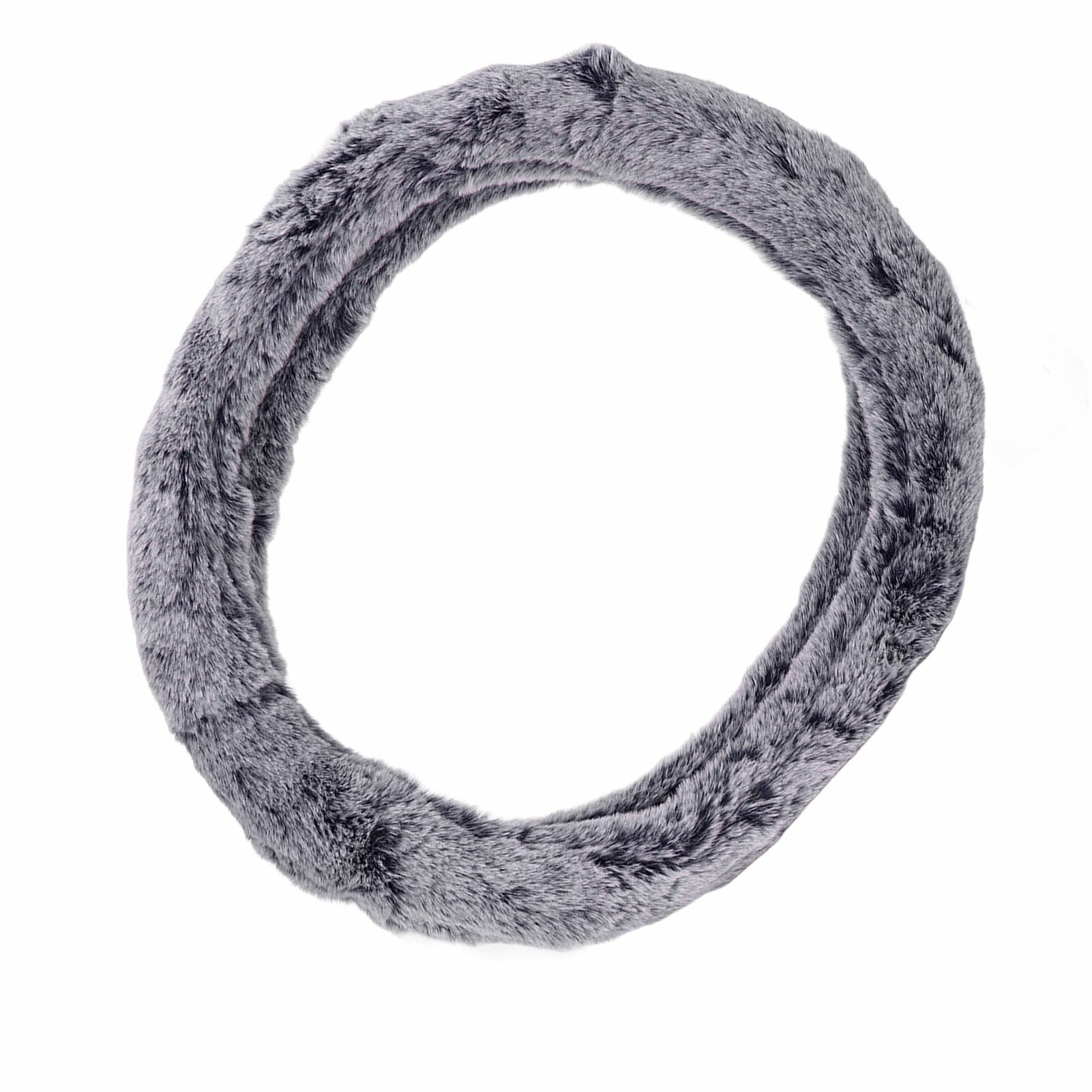 Универсальный 15-дюймовый чехол на руль из искусственной шерсти, плюшевый автозащитный руль, внутренний аксессуар для мужчин и женщин, серый