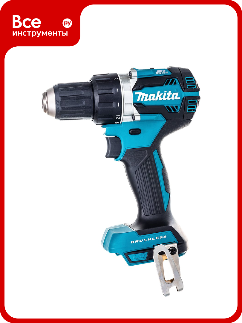 Аккумуляторная дрель-шуруповерт Makita DDF484Z, для сверления отверстий закручивания крепежных элементов, резиновый