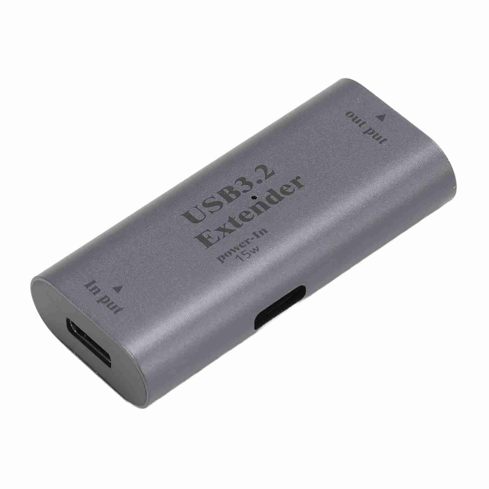Удлинитель сигнала USB 3.2, 5 Гбит/с, 10 м, портативный усилитель сигнала USB 3.2, удлинитель с зарядным портом USB C мощностью 15 Вт, вход типа C на выход типа C